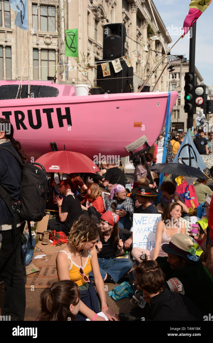 Extinction Rebellion protesters block Oxford Street as part of a ...