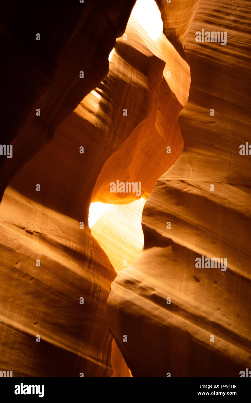 Amazing sandstone structures in the Upper Antelope Canyon Stock Photo ...
