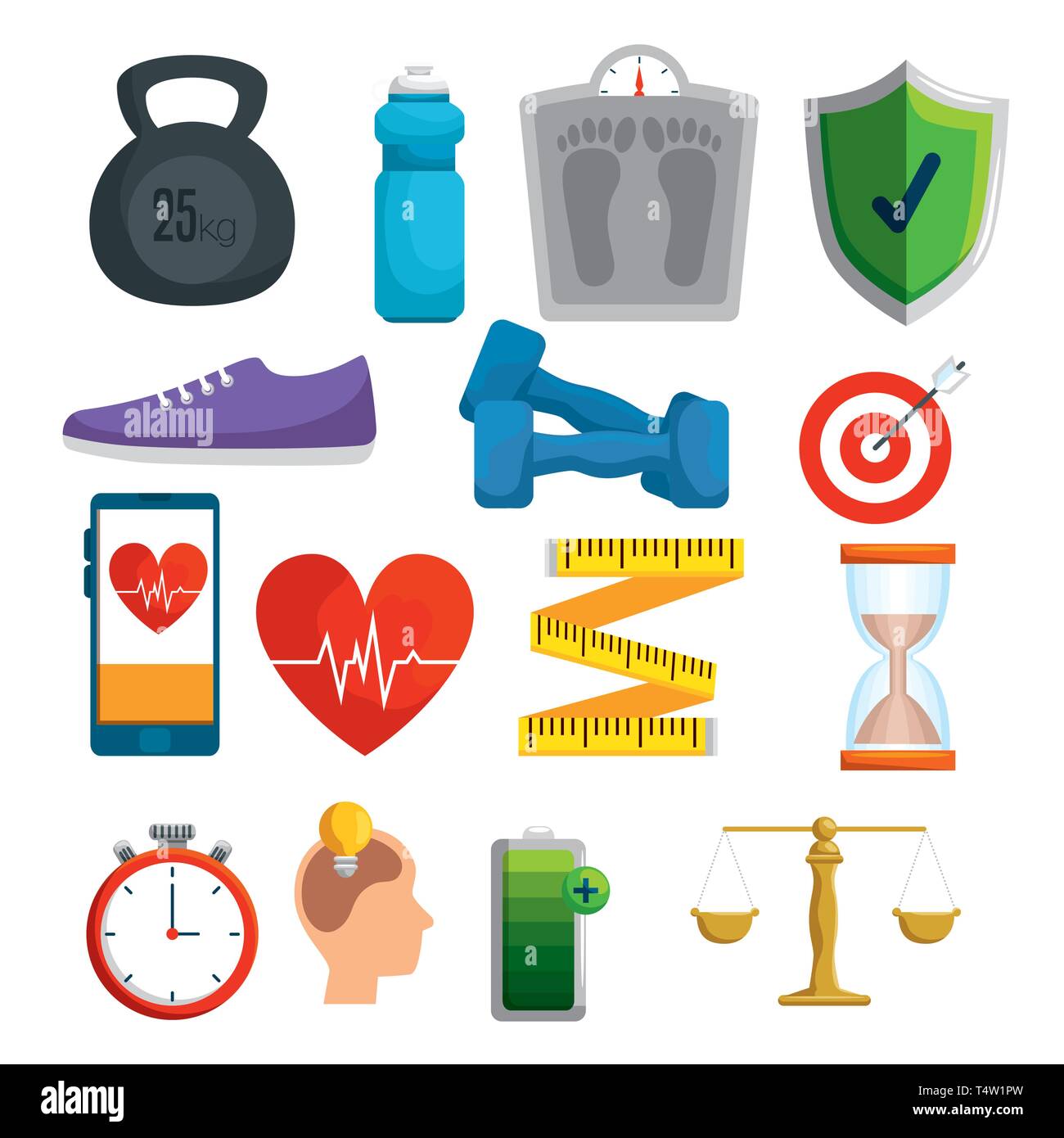 set health balance with exercise and treatment Stock Vector Image & Art ...