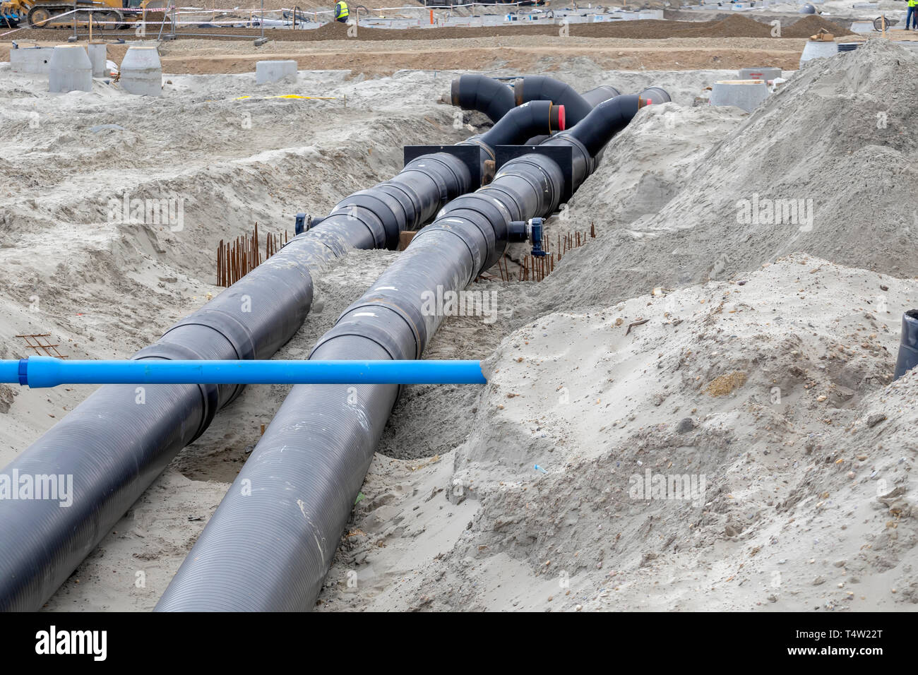 Laying of water pipelines hi-res stock photography and images - Alamy