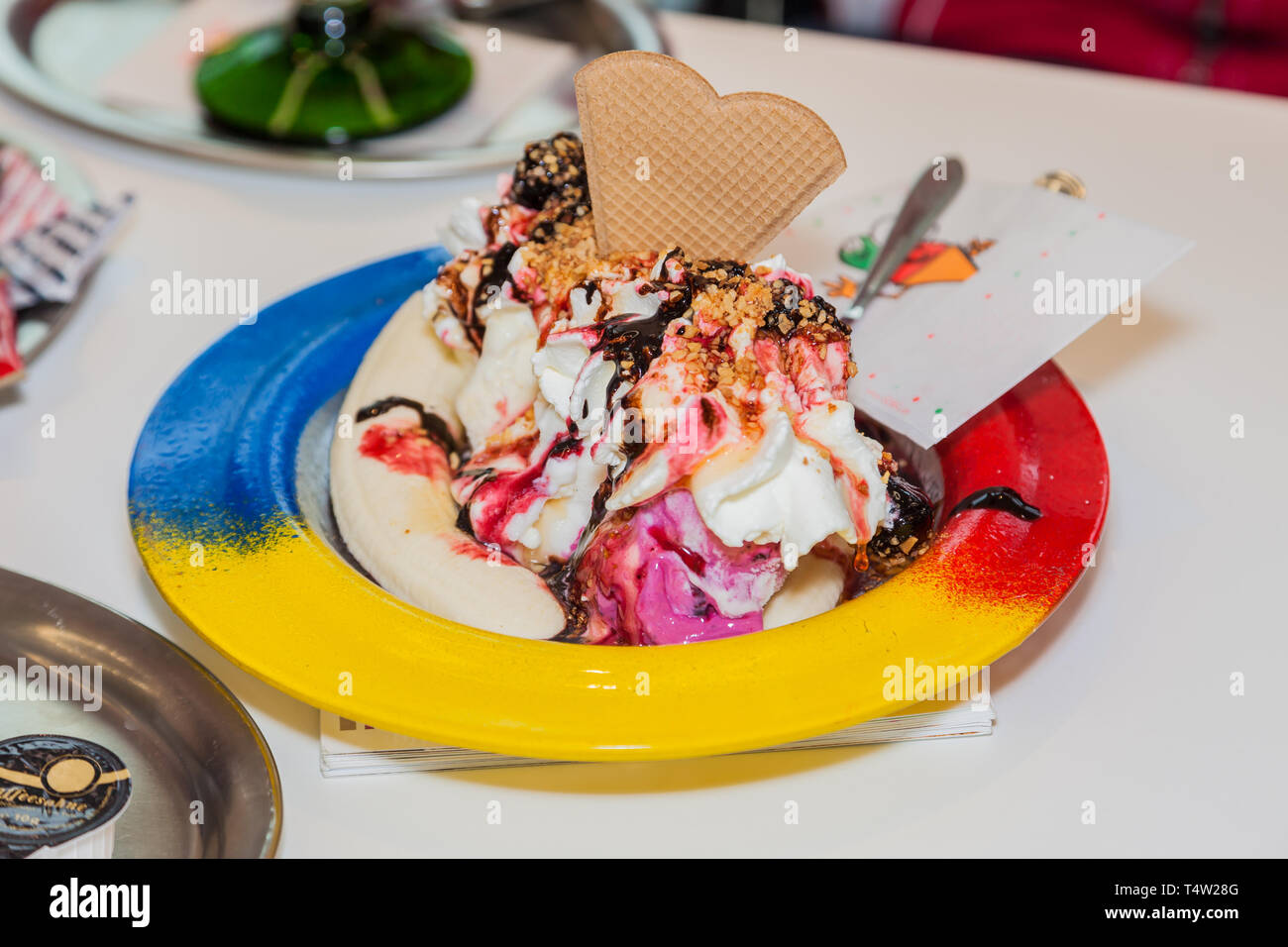 Ice cream dessert on a table Stock Photo - Alamy