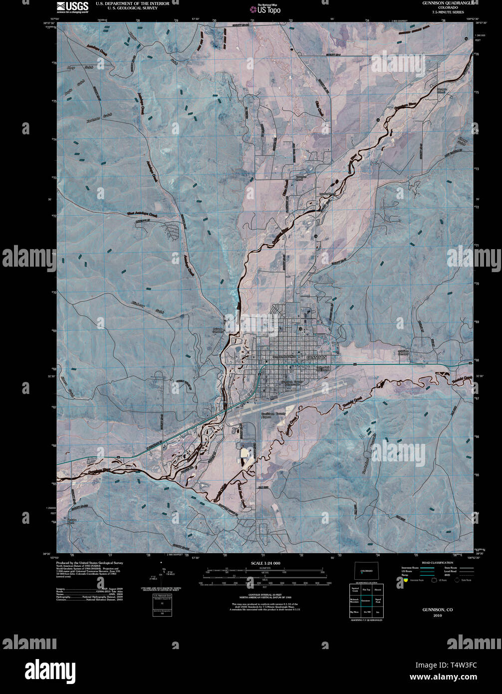 Gunnison map hi-res stock photography and images - Alamy