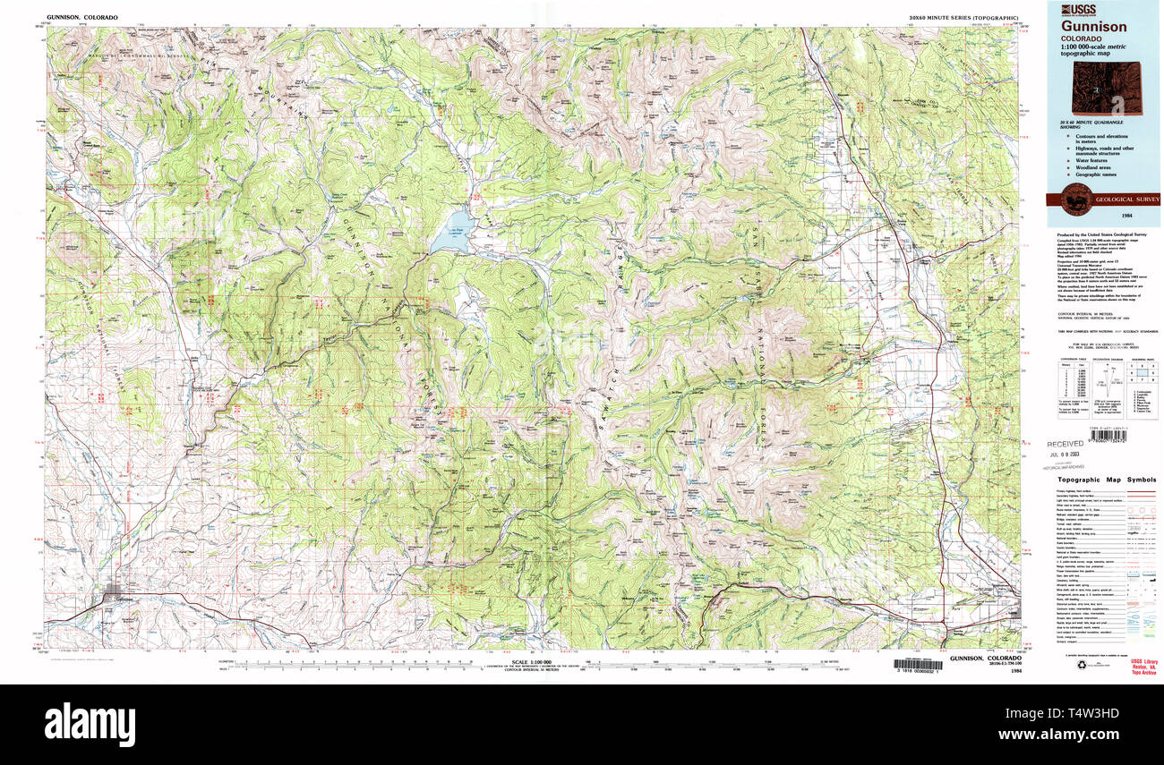 Gunnison colorado map hi-res stock photography and images - Alamy