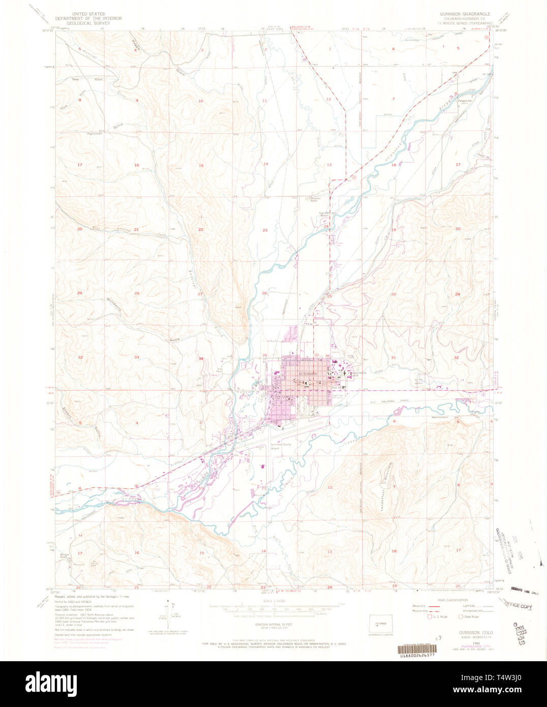 Gunnison map hi-res stock photography and images - Alamy