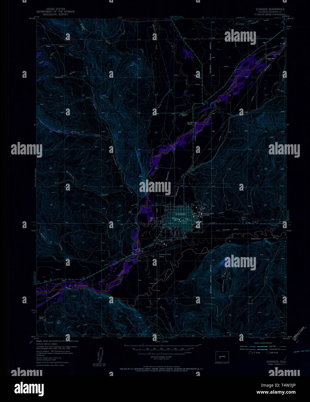 Gunnison map hi-res stock photography and images - Alamy