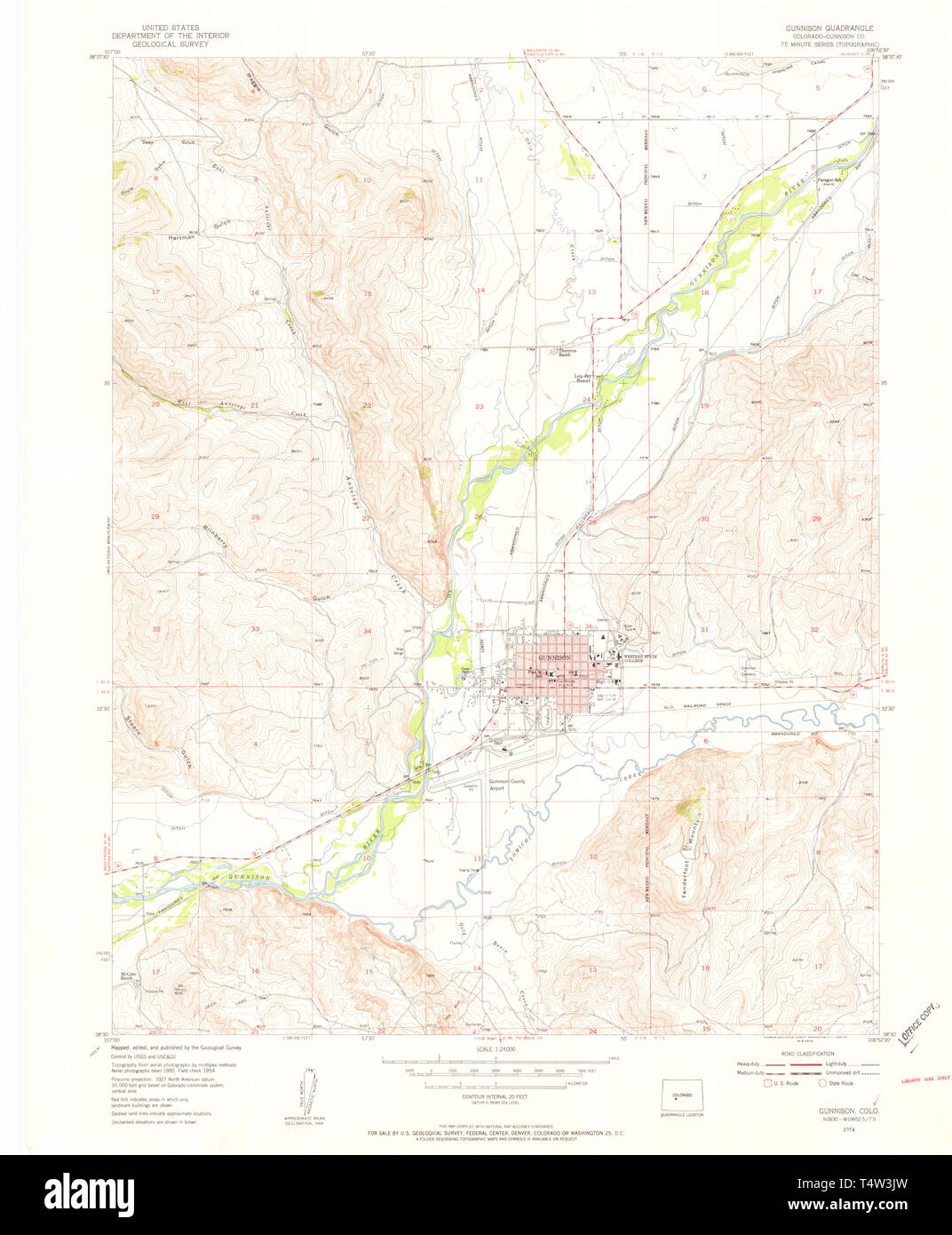 Gunnison map hi-res stock photography and images - Alamy