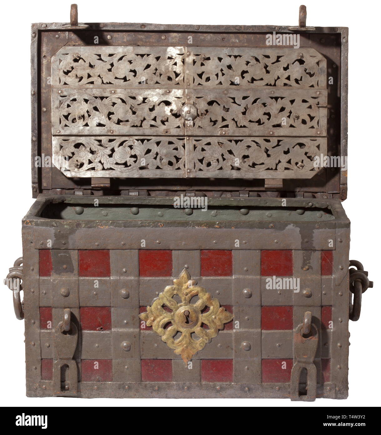 A heavy German war chest, circa 1700 Rectangular body made of sheet ...