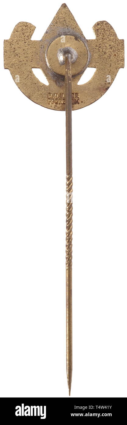 A Winner's Pin of the Reichsjugendführung 1940 in Gold. Gilt and ...