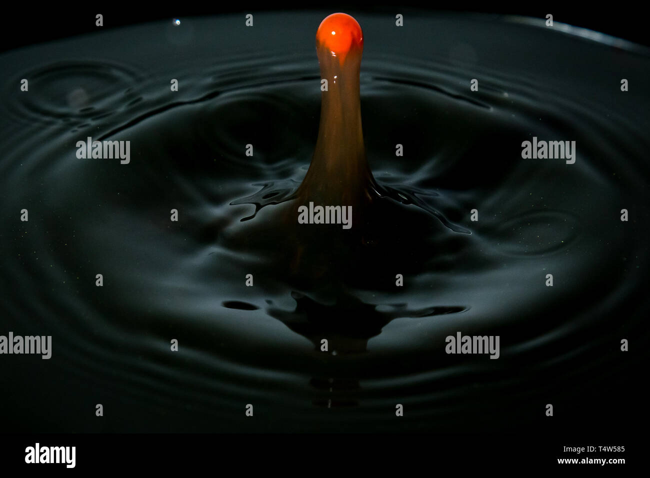 water drop splash with black backgrounds Stock Photo - Alamy