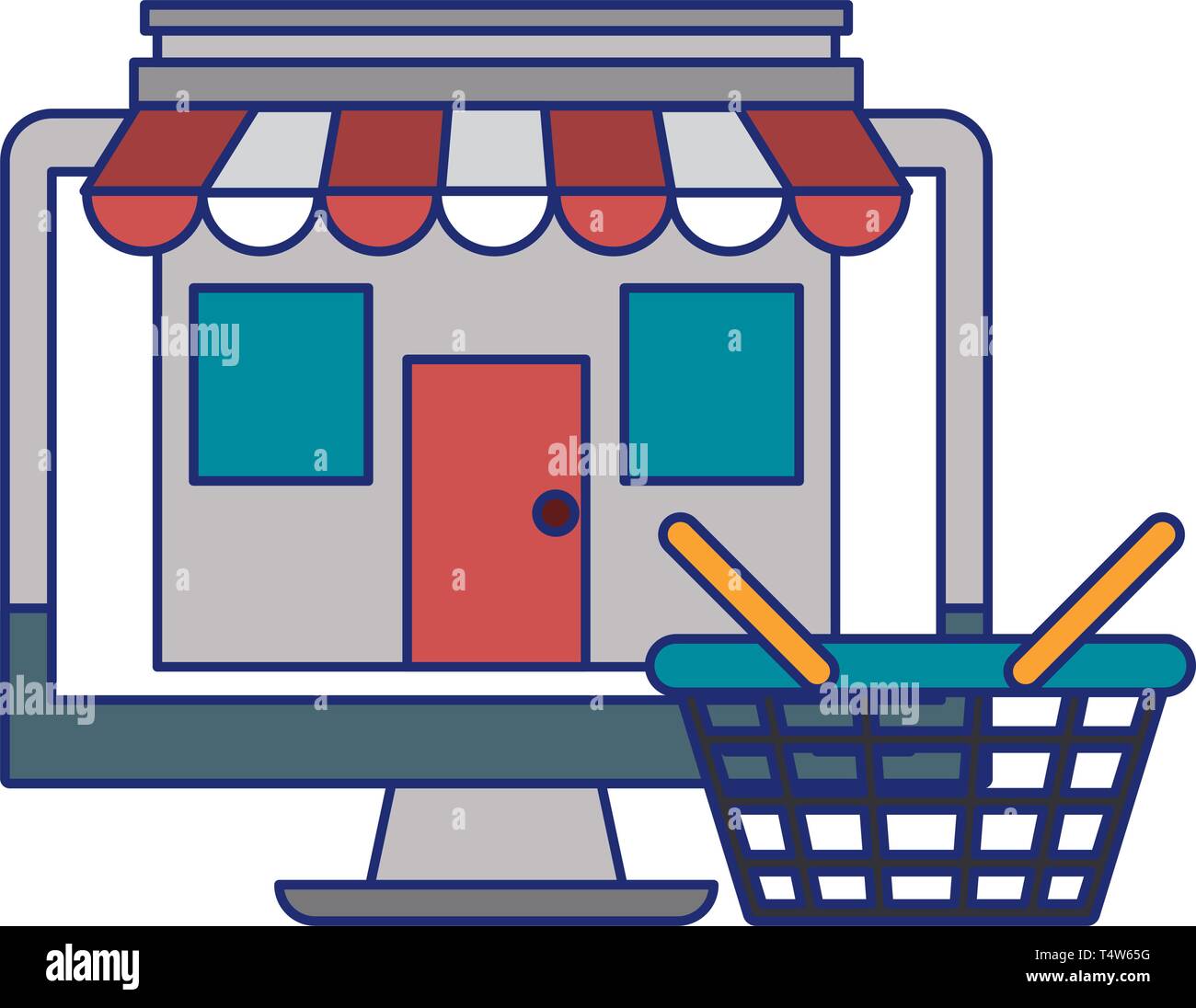 Computer screen internet browsing blue lines Stock Vector Image & Art ...