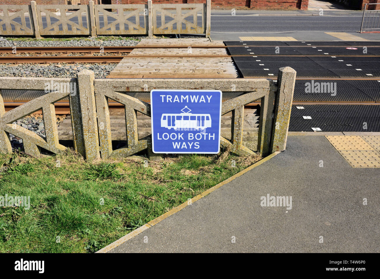 Tram crossing warning sign hi-res stock photography and images - Alamy