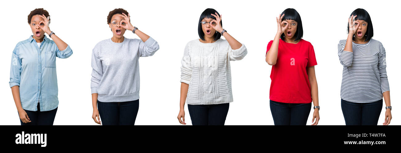 Young african american woman with afro hair over isolated background ...