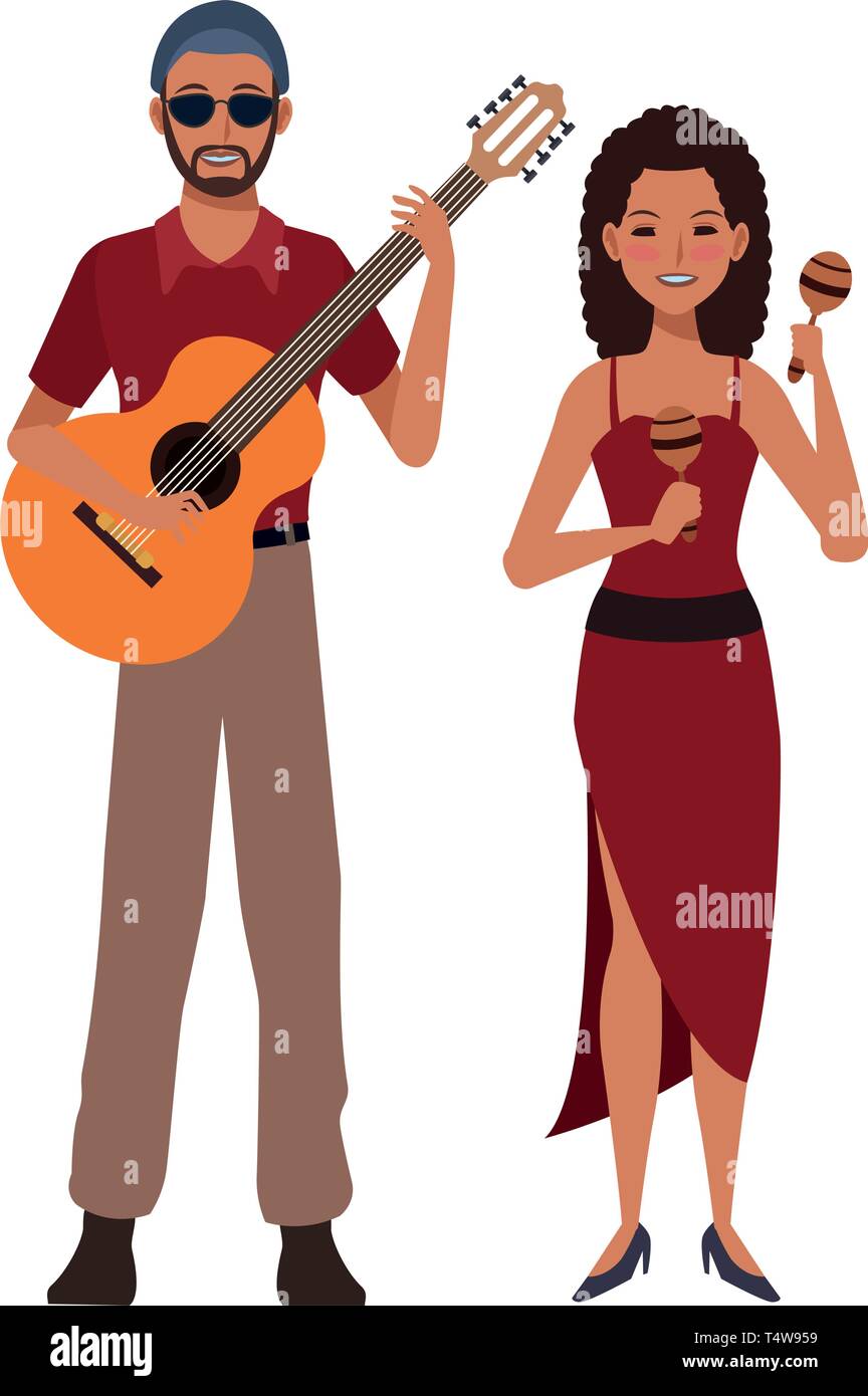 musician playing guitar and maracas Stock Vector Image & Art - Alamy