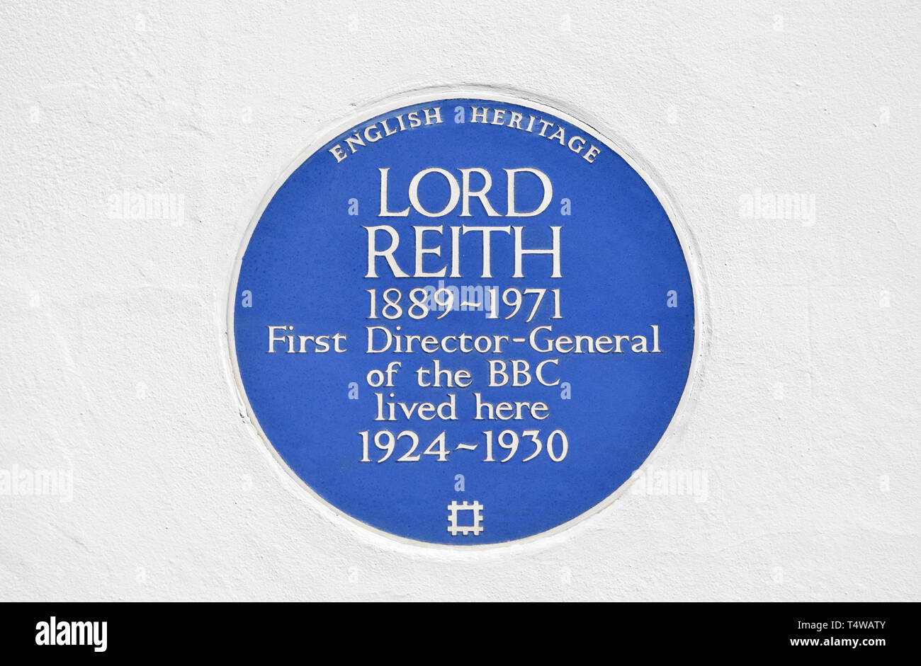 London, England, UK. Commemorative Blue Plaque: Lord John Reith 1889 ...