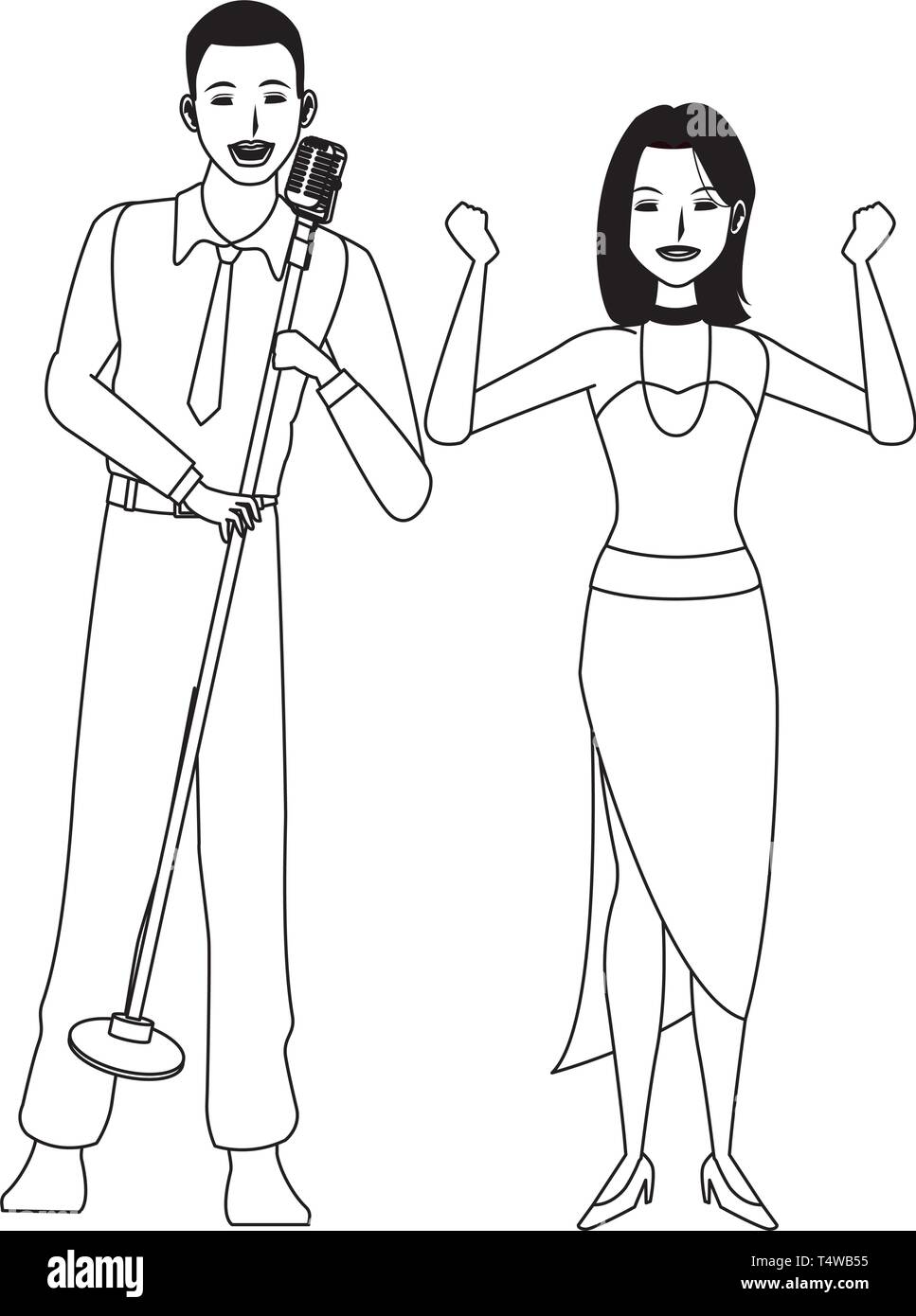 singer and dancer black and white Stock Vector Image & Art - Alamy