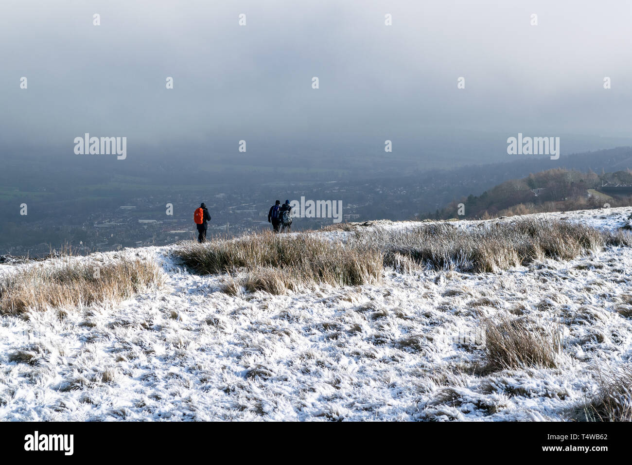 Winter hiking on the Yorkshire moors Stock Photo - Alamy