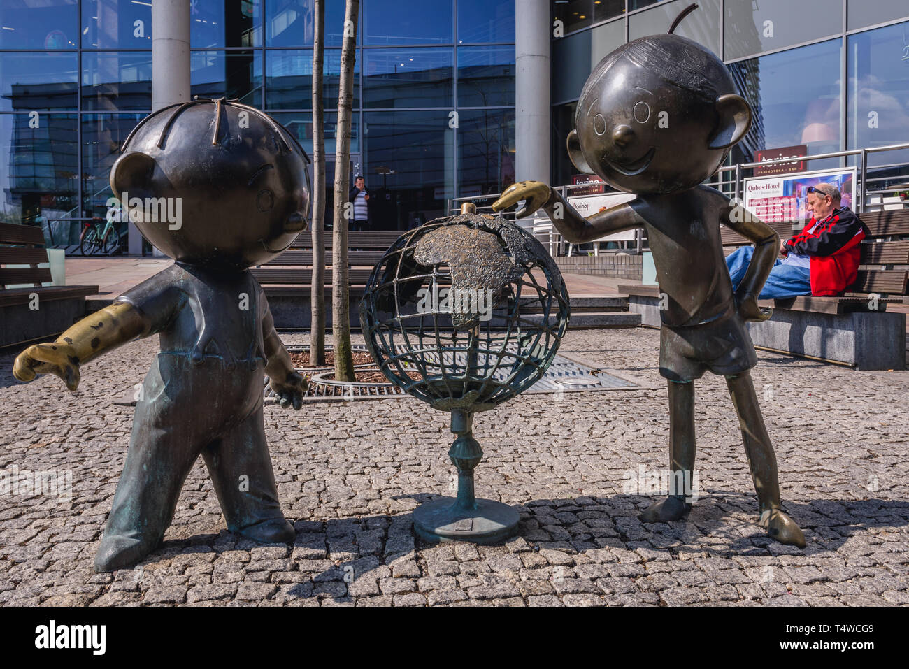Bolek and Lolek Polish cartoon characters monument in Bielsko-Biala ...