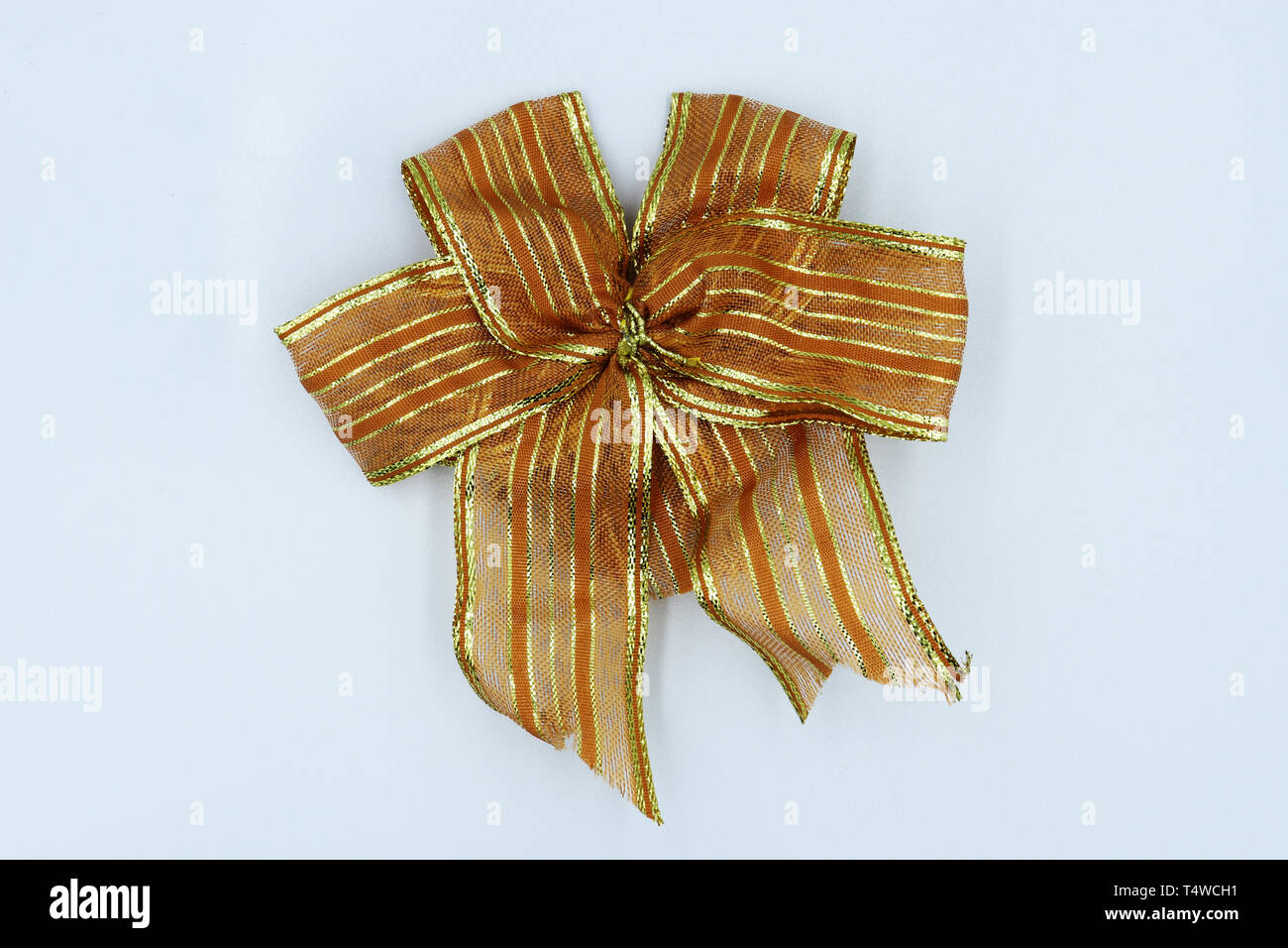 brown ribbon bow isolated on white background Stock Photo - Alamy