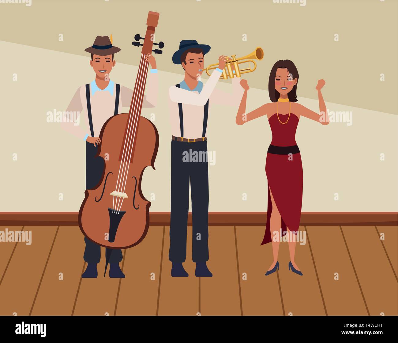 musician playing bass trumpet and dancing Stock Vector Image & Art - Alamy