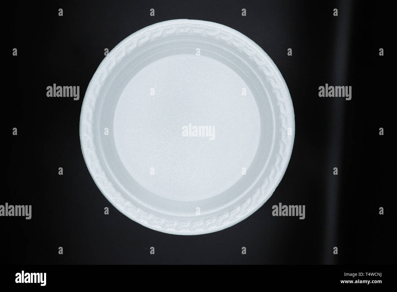 polystyrene , foam dish isolated on black background Stock Photo - Alamy