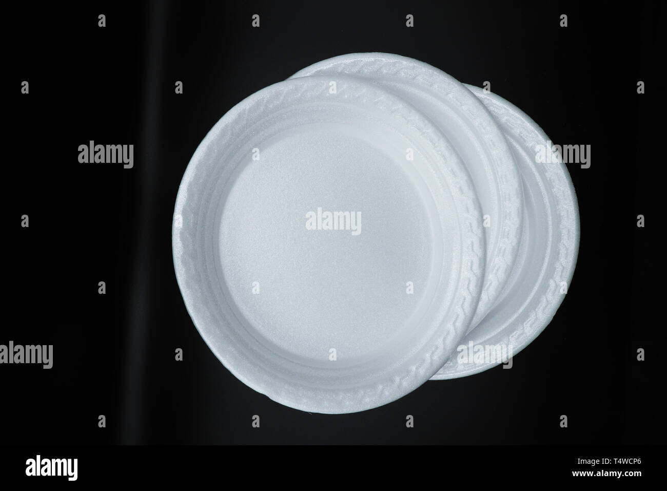 polystyrene , foam dish isolated on black background Stock Photo - Alamy