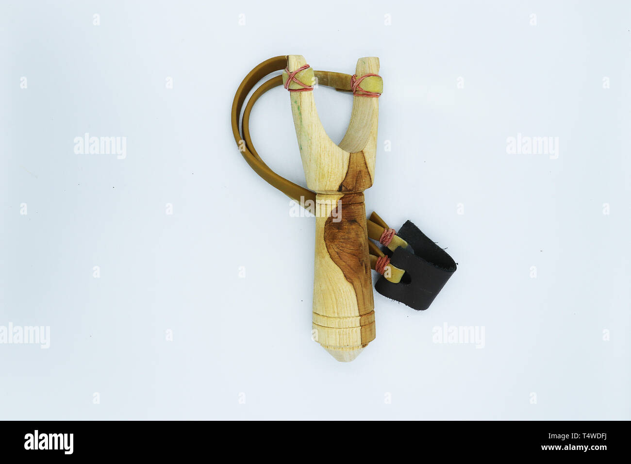 Catapult wood hand made isolated on white background Stock Photo - Alamy