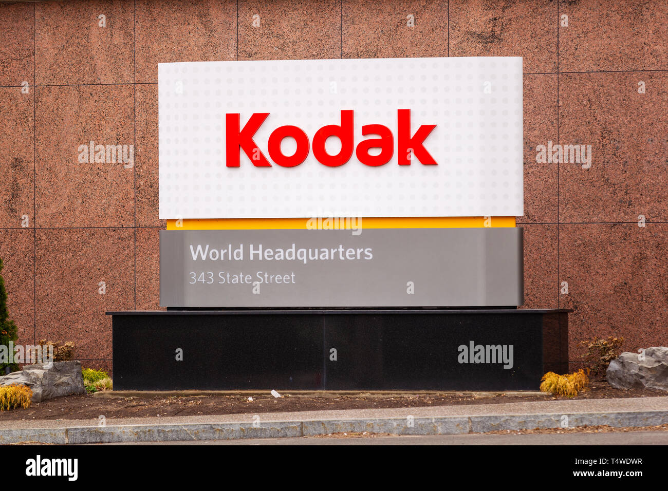 Rochester, USA. 18 Apr, 2019. Building, exterior at The World ...