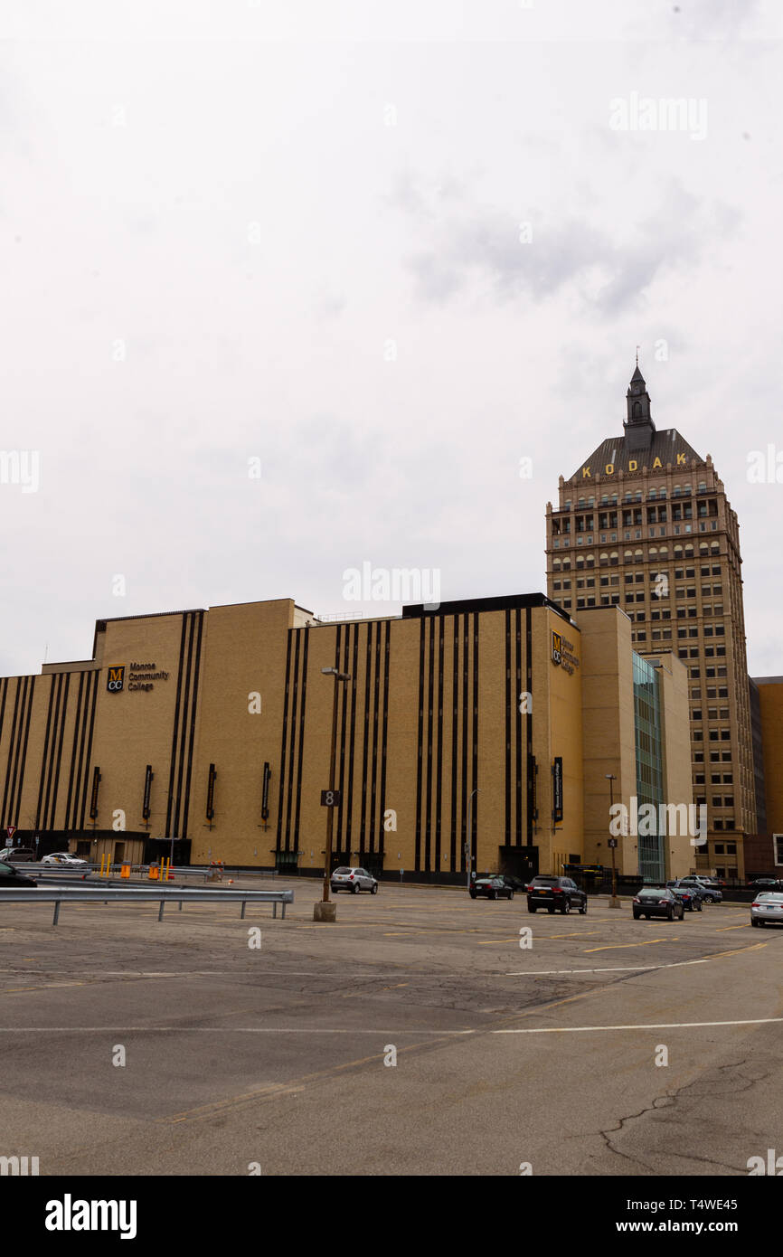 Rochester, USA. 18 Apr, 2019. Building, exterior at The World ...