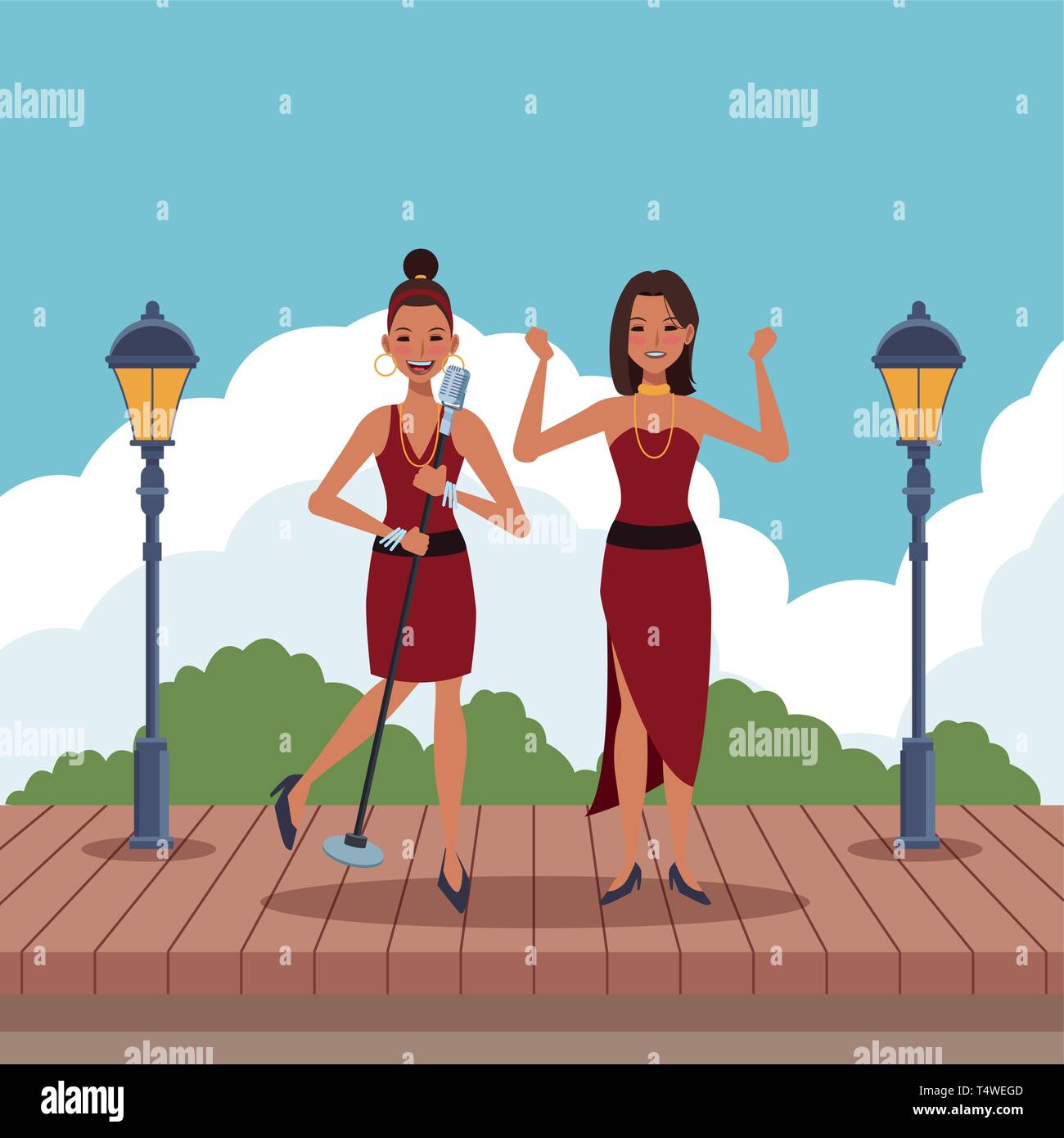 singer and dancer Stock Vector Image & Art - Alamy