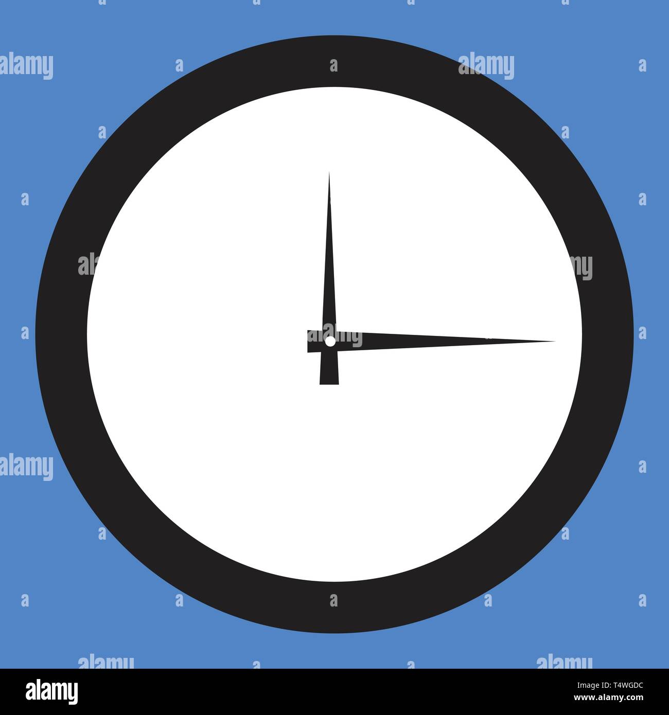 Icon round hours in a flat style. Vector illustration on color ...