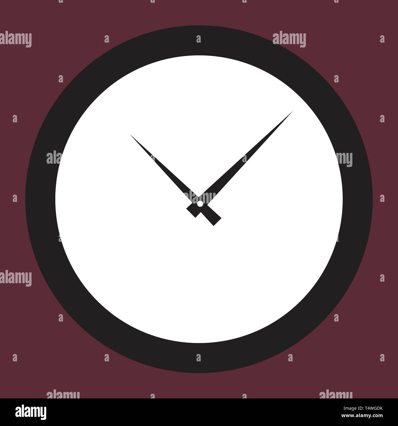 Icon round hours in a flat style. Vector illustration on color ...
