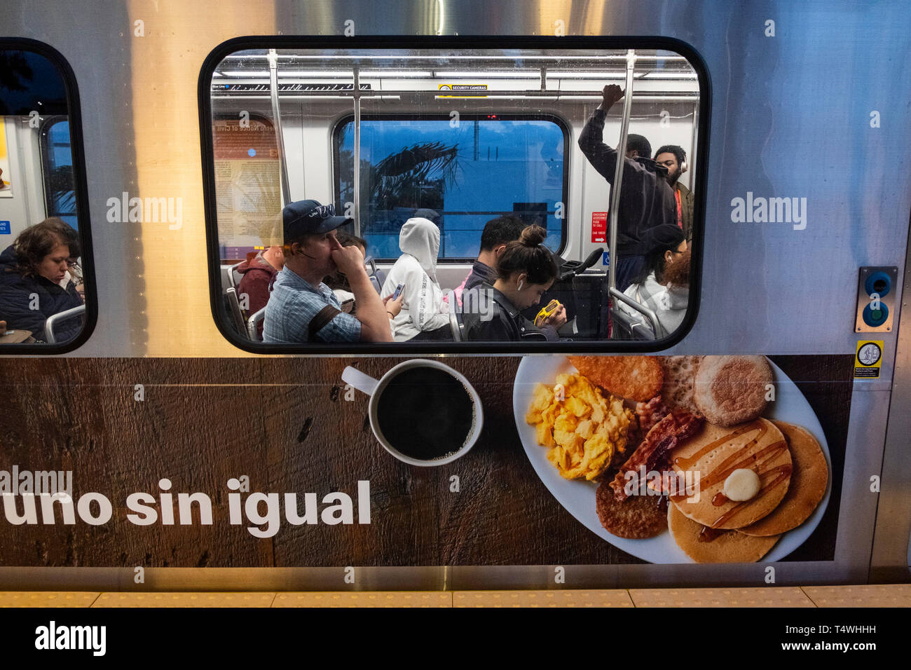 Los Angeles Metro train system. Downtown Los Angeles, California ...