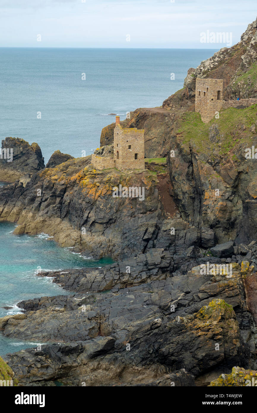 Crowns Engine Houses, Botallack Mine Stock Photo - Alamy