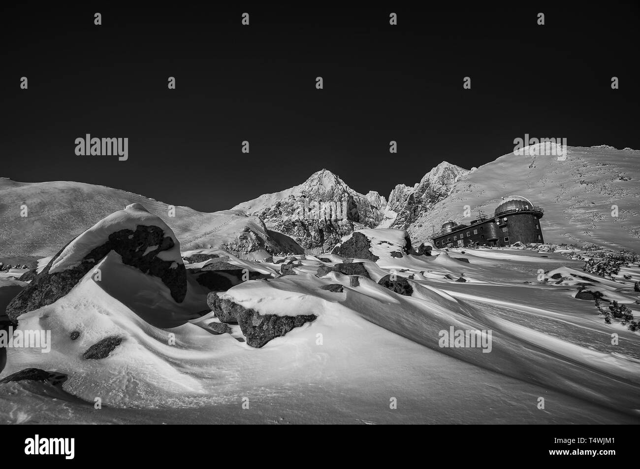 Lake in high tatras Black and White Stock Photos & Images - Alamy