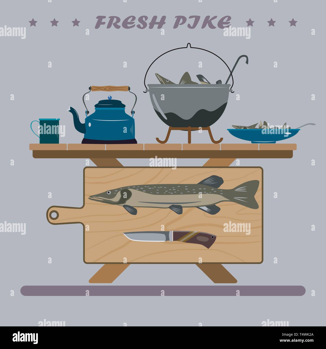 Pike eating fish Stock Vector Images - Alamy