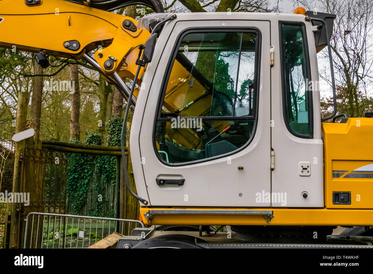 the cabin of a modern digging machine, new equipment and technology ...