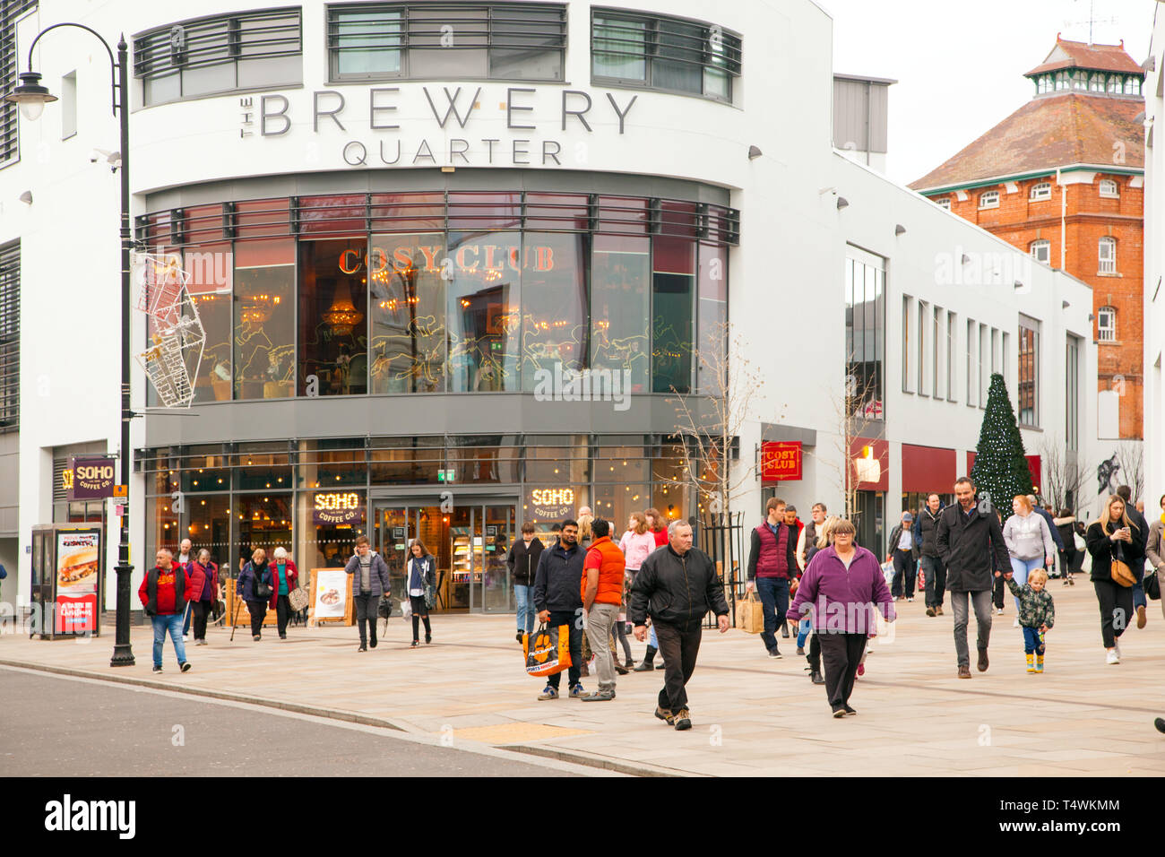 High street shoppers outside the Brewery shopping center in the Brewery ...