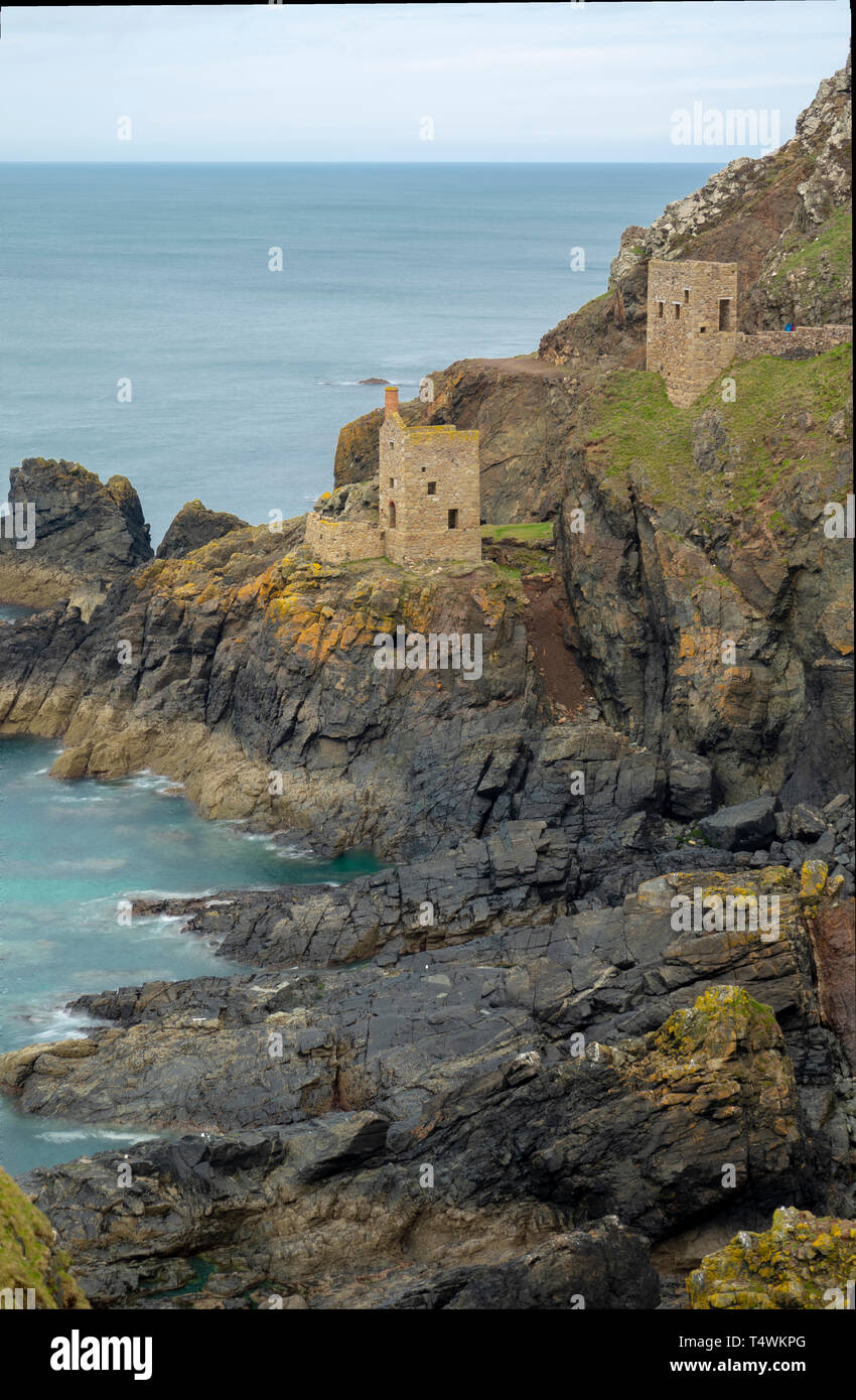 Crowns Engine Houses, Botallack Mine Stock Photo - Alamy