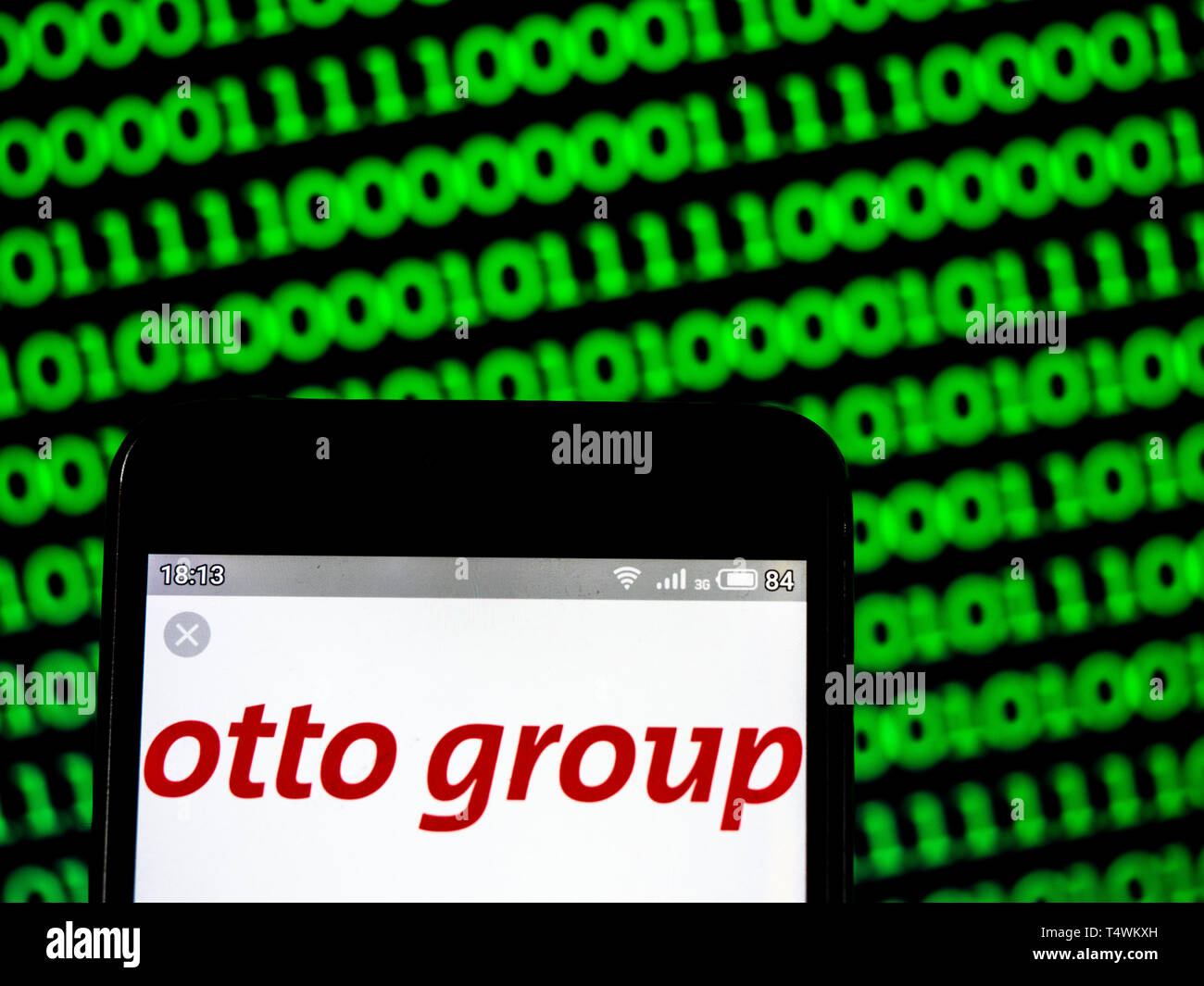 In this photo illustration a Otto Group logo seen displayed on a smart ...