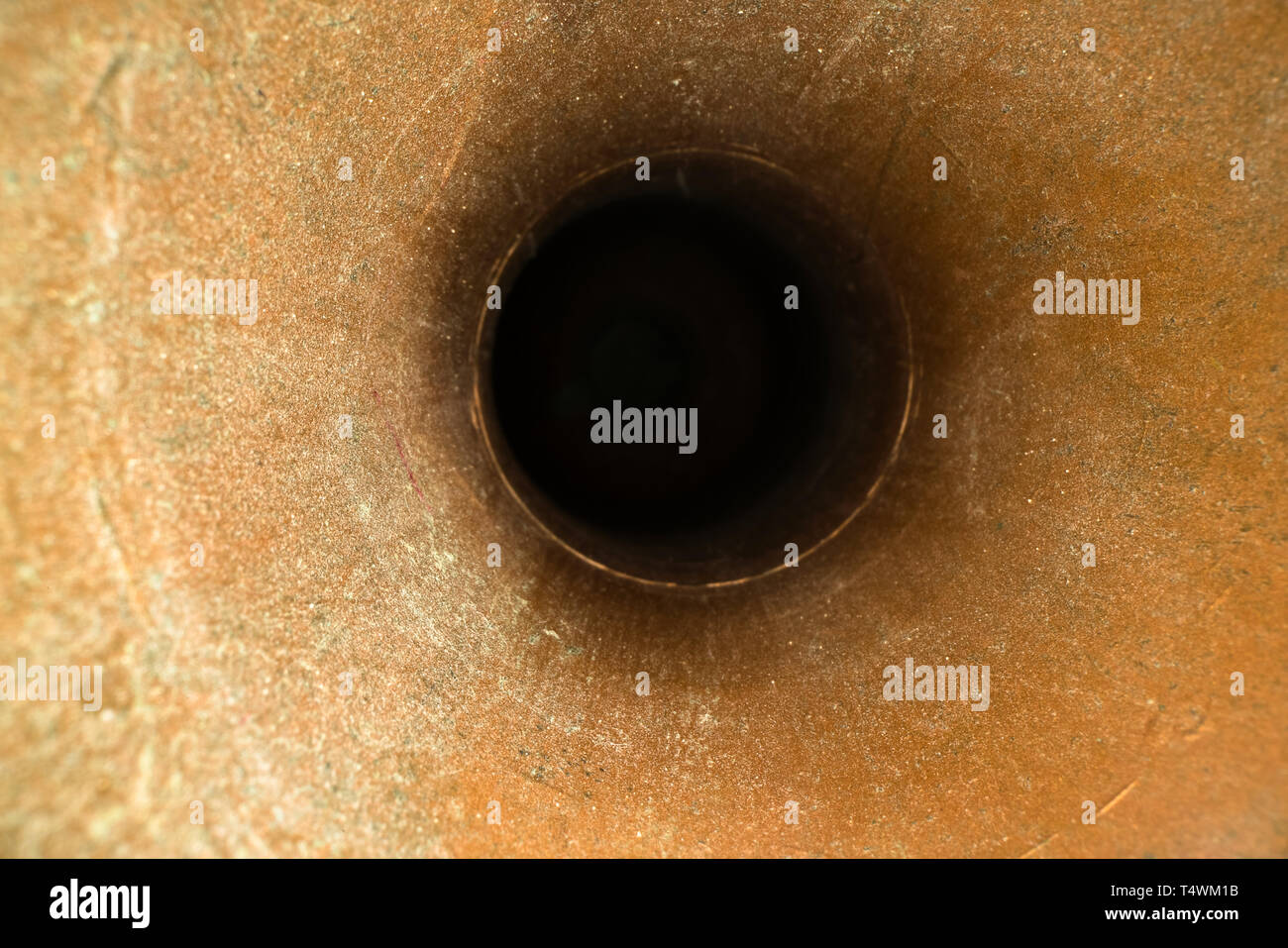 Inside the metal pipe, metallic texture tube. Perspective view Stock ...