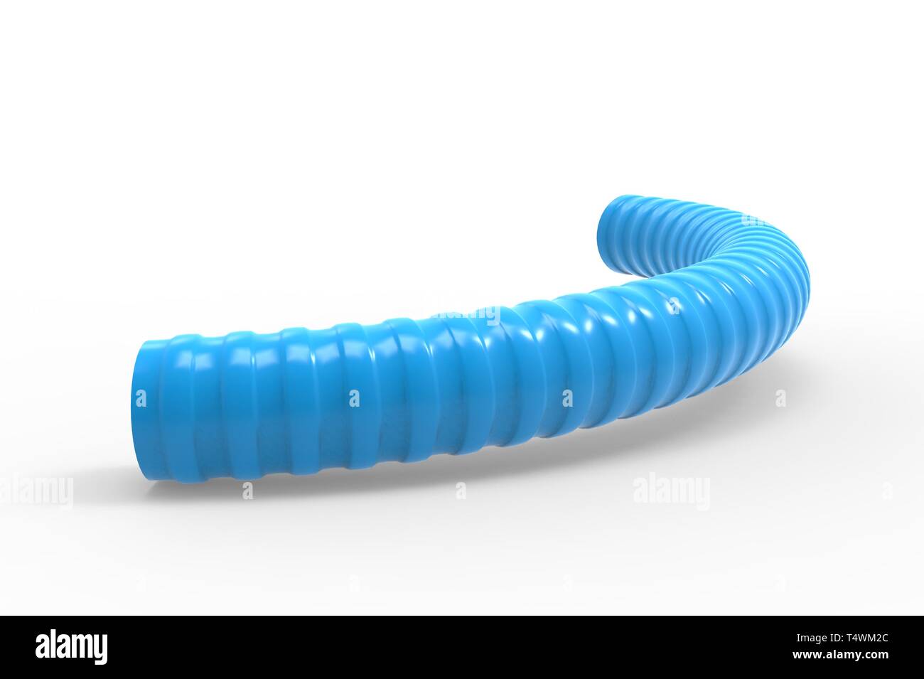 Plastic ribbed hose on white background 3d illustration Stock Photo - Alamy