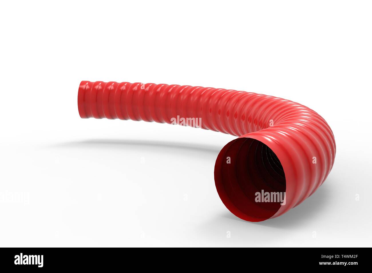 Red ribbed hose 3d illustration on white background 3d illustration ...