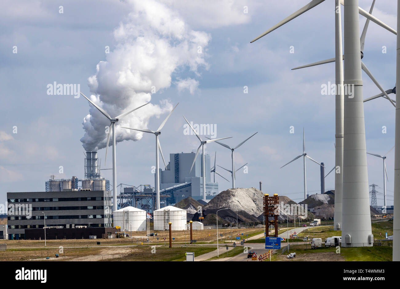 Eemshaven Energy Park, various power plants and the Westereems and ...
