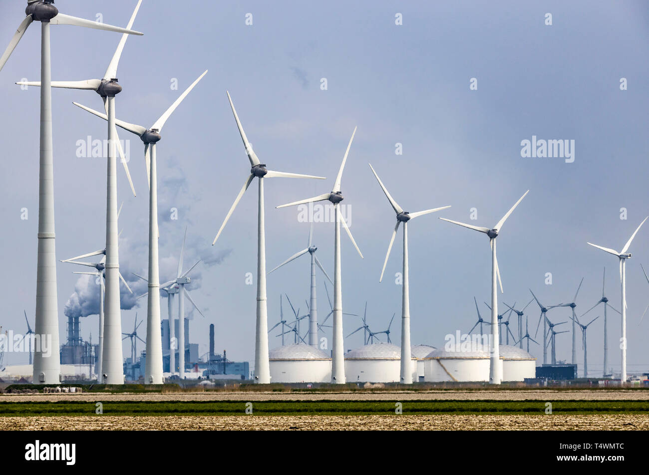 Eemshaven Energy Park, various power plants and the Westereems and ...