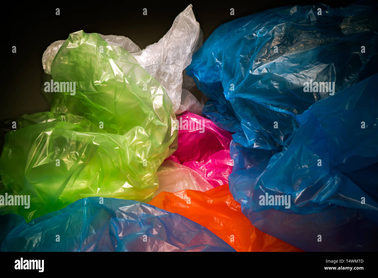 Disposable plastic bags background. Lightweight transparent, reusable ...