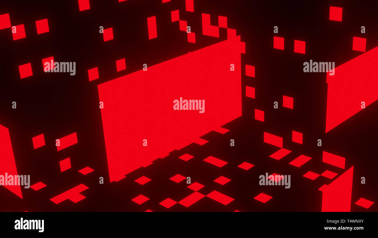 Red Squares on Black Abstract Illustration Background Stock Photo - Alamy