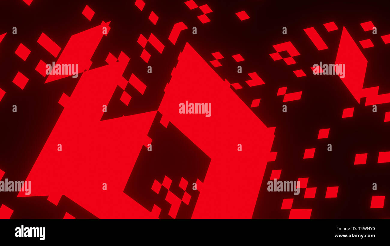 Red Squares on Black Abstract Illustration Background Stock Photo - Alamy
