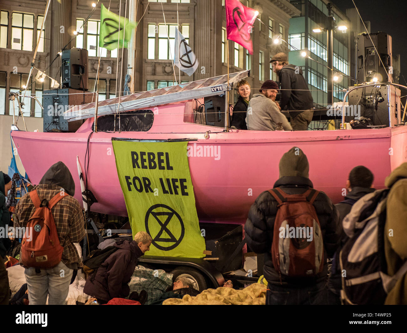 Ecological emergency demonstration at Oxford Circus, London, England ...