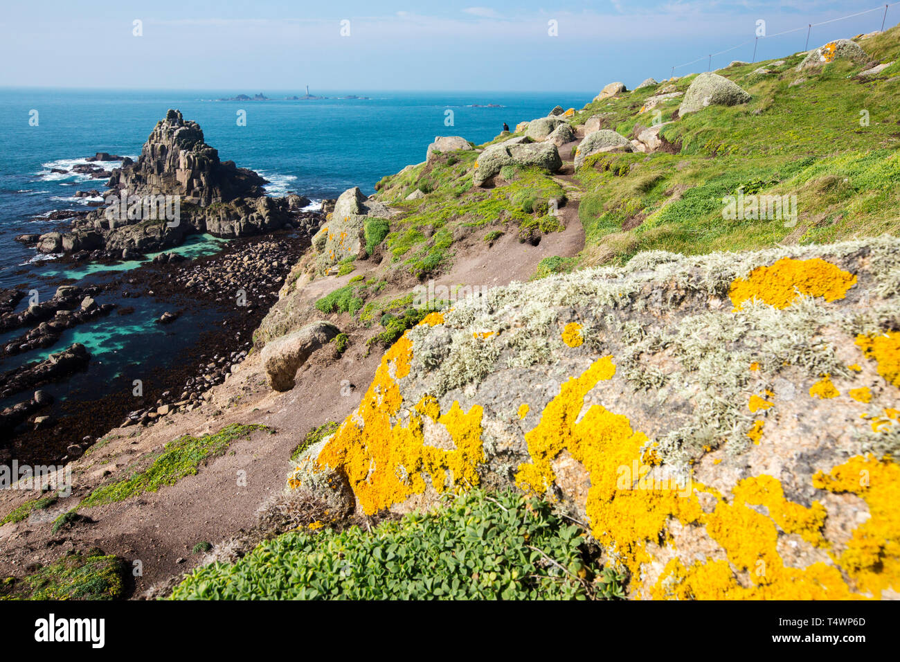 Granite cliffs at Lands End, Cornwall, UK Stock Photo - Alamy