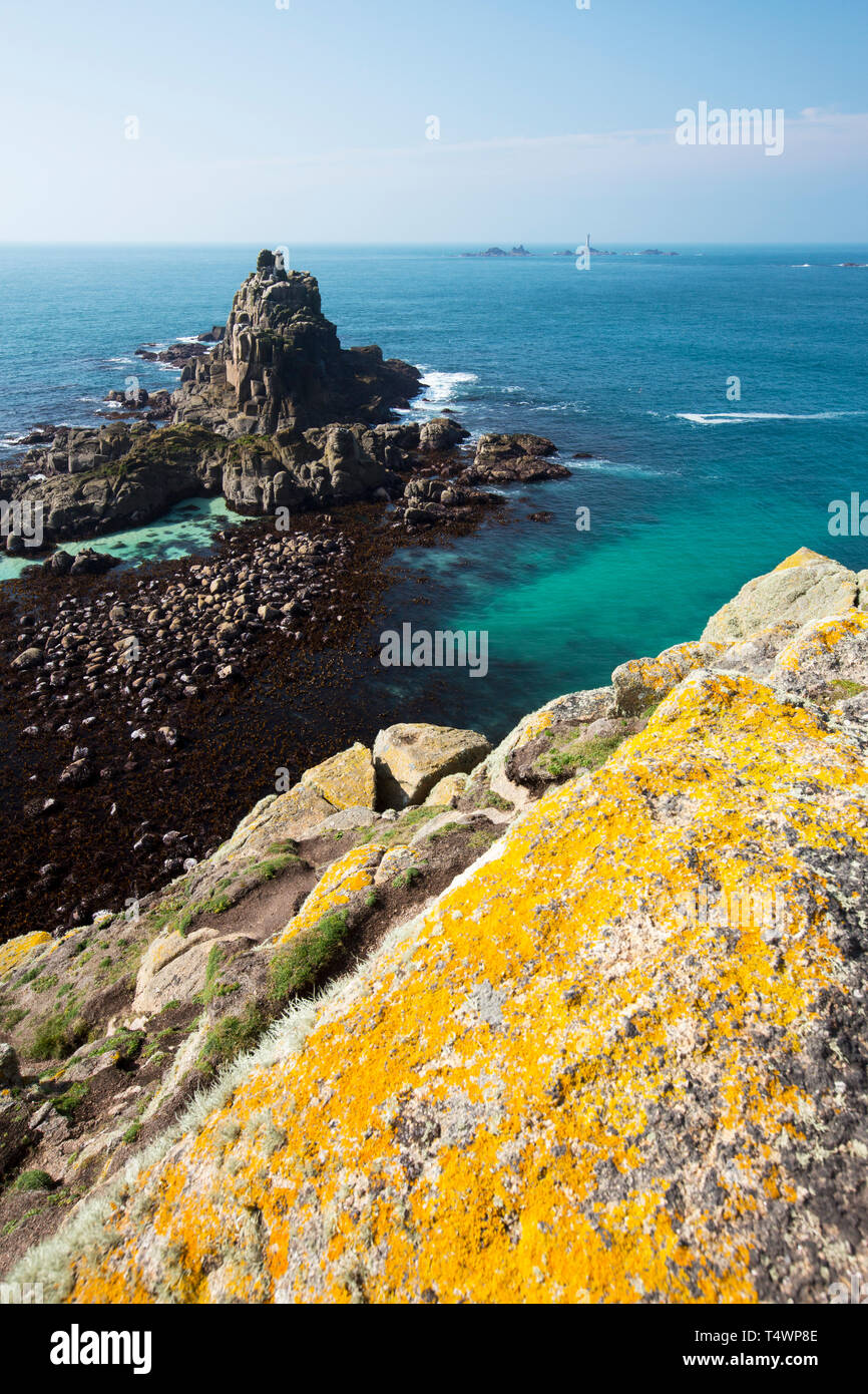 Granite cliffs at Lands End, Cornwall, UK Stock Photo - Alamy